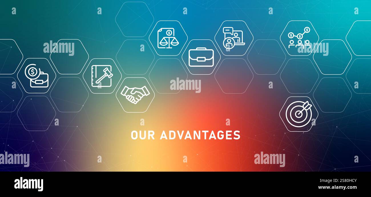 Our Advantages business benefit advantages gradient header industry ...