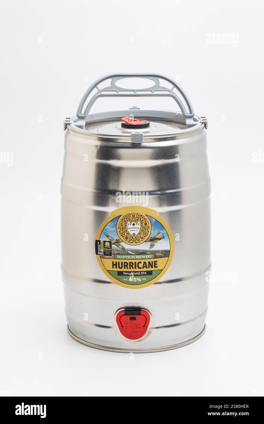 A mini keg of Wantsum Hurricane New World IPA Stock Photo - Alamy
