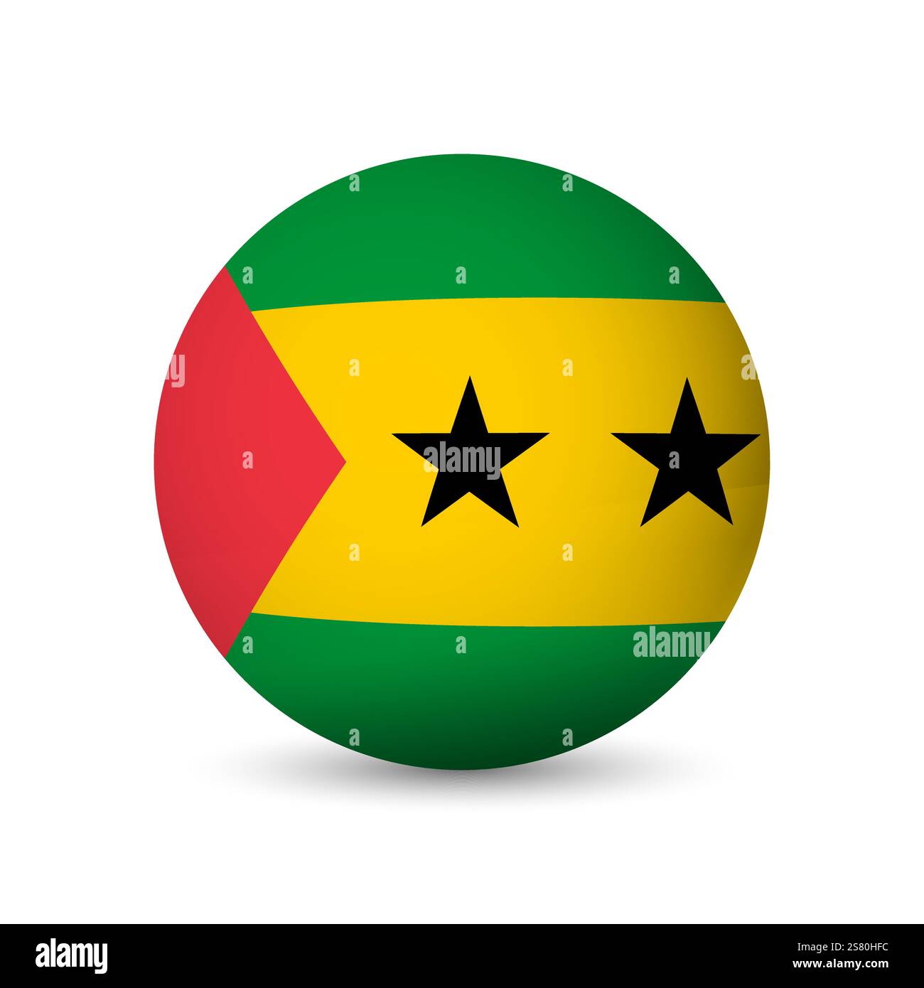 Sao Tome and Principe flag - 3D sphere in colours of flag representing ...