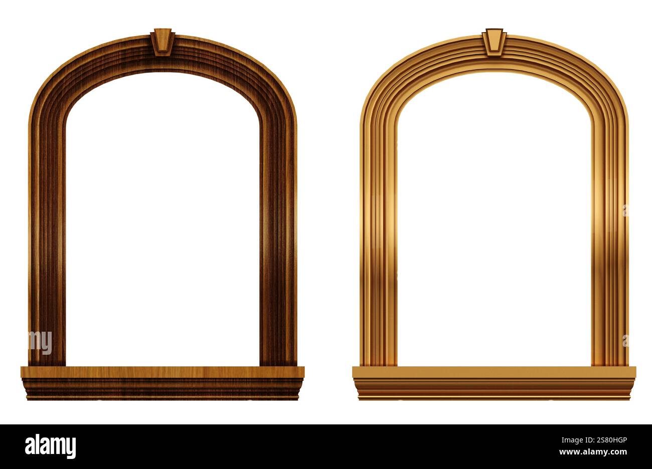 Set of classic arch window frames Stock Photo - Alamy