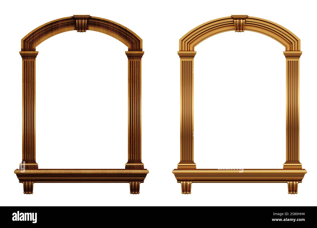 Set of classic arch window frames Stock Photo - Alamy