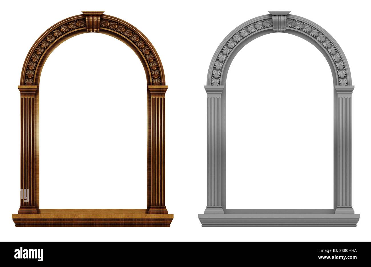 Set of classic arch window frames Stock Photo - Alamy