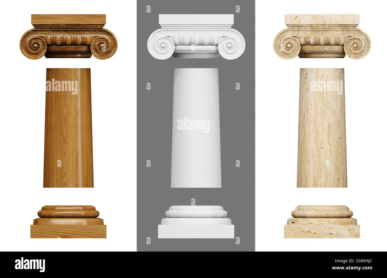 Set of detailed capitals of classical columns Stock Photo - Alamy