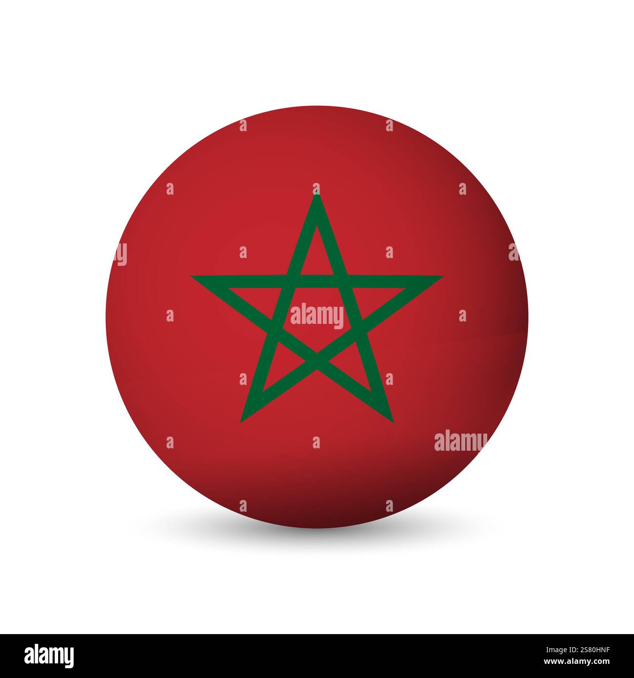 Morocco flag - 3D sphere in colours of flag representing a country ...