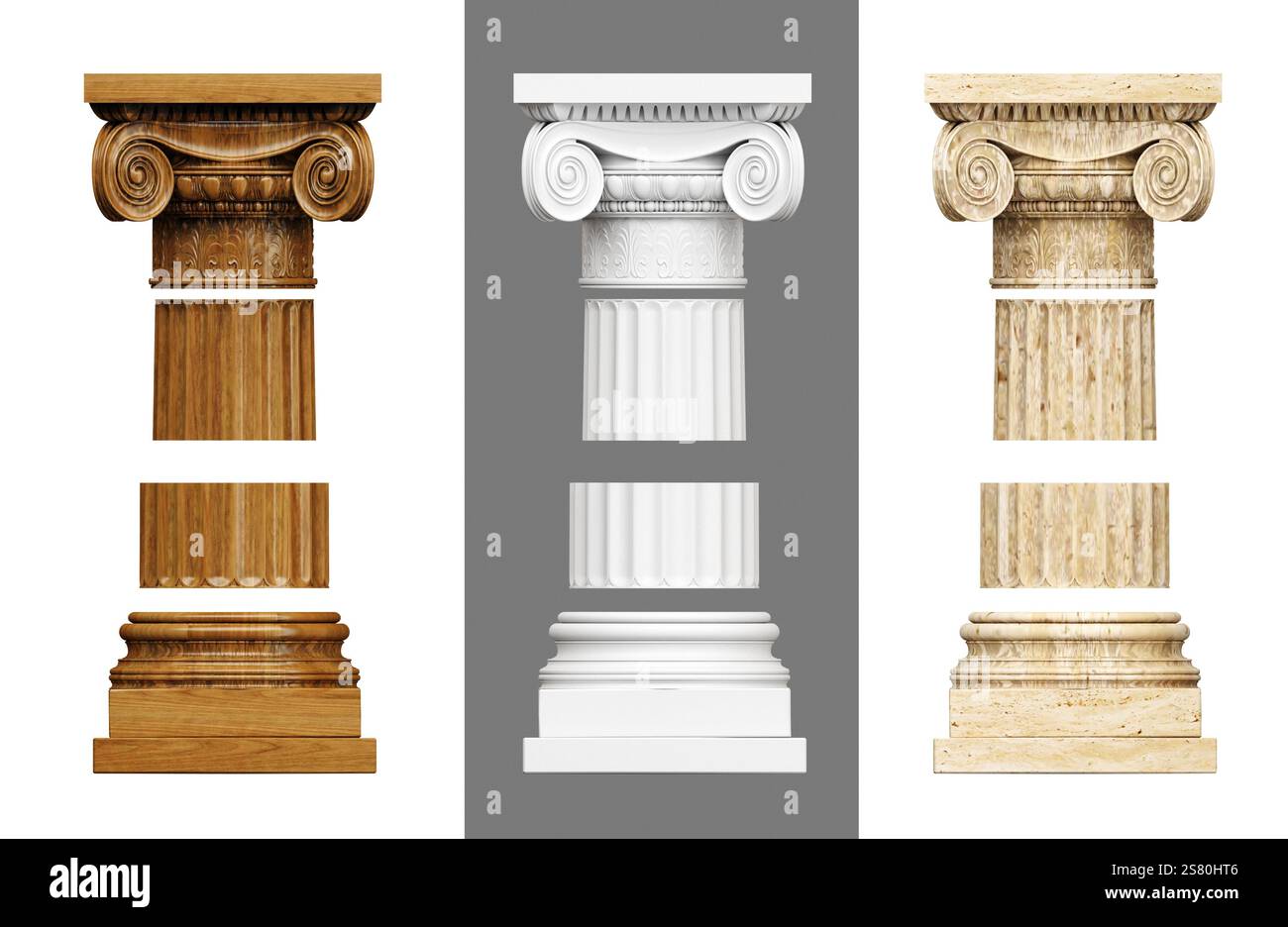 Set of detailed capitals of classical columns Stock Photo - Alamy