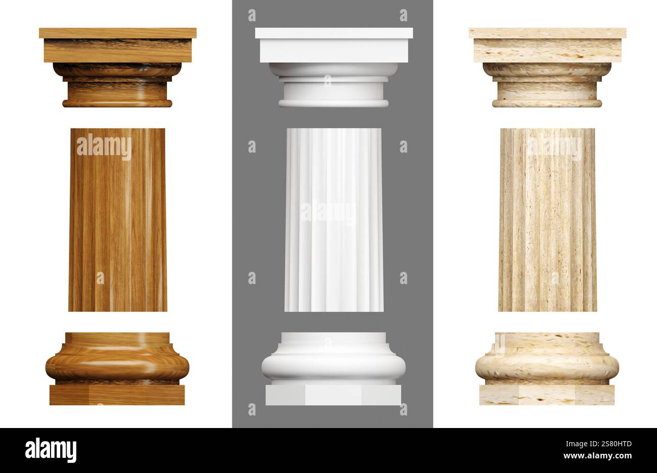 Set of detailed capitals of classical columns Stock Photo - Alamy