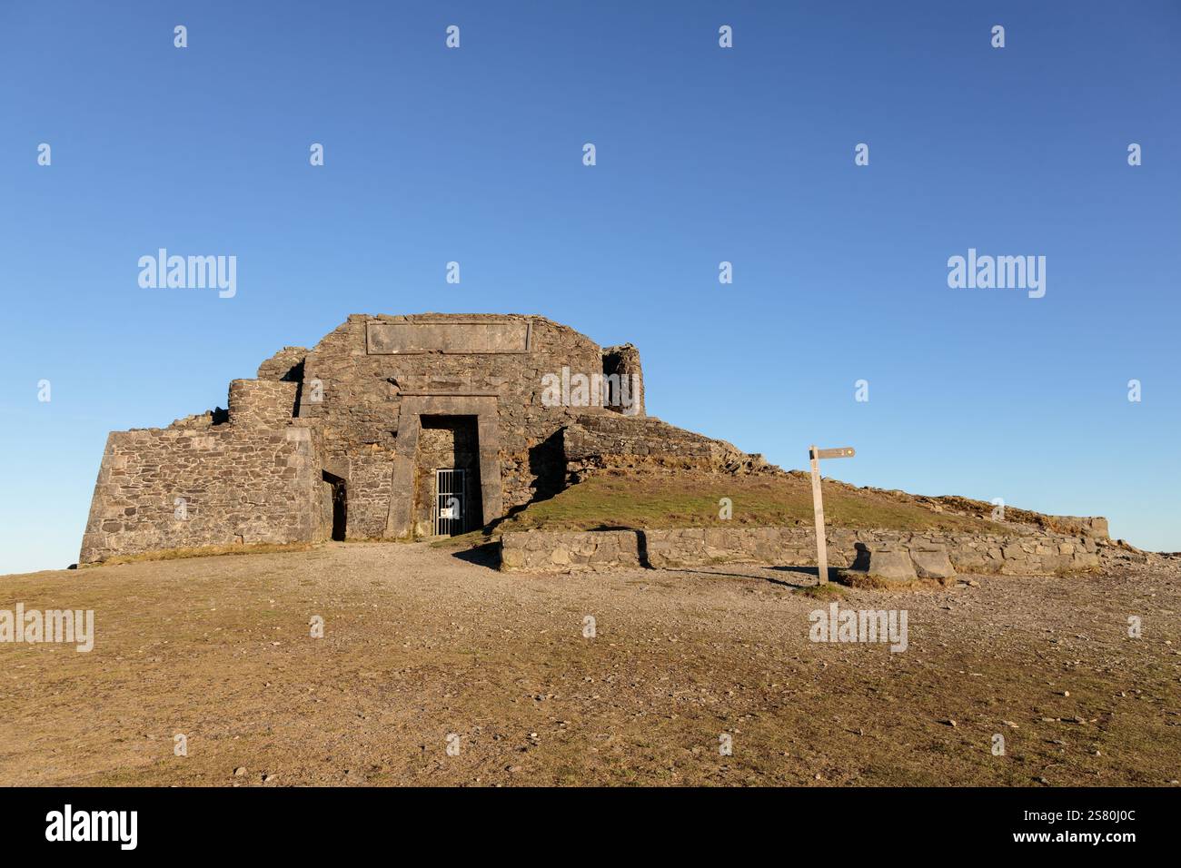 The Jubilee Tower on the summit of Moel Famau in the Clwydian Range ...