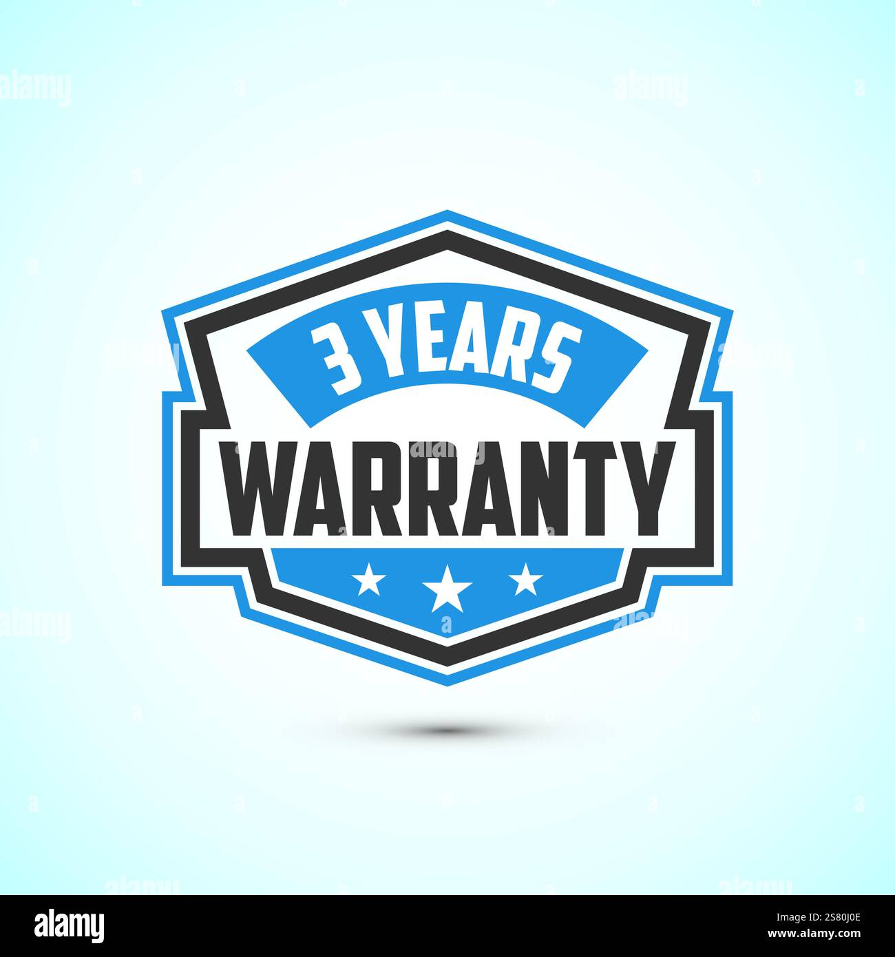 Advertising 3 years warranty emblem for label, icon, logo, badge ...