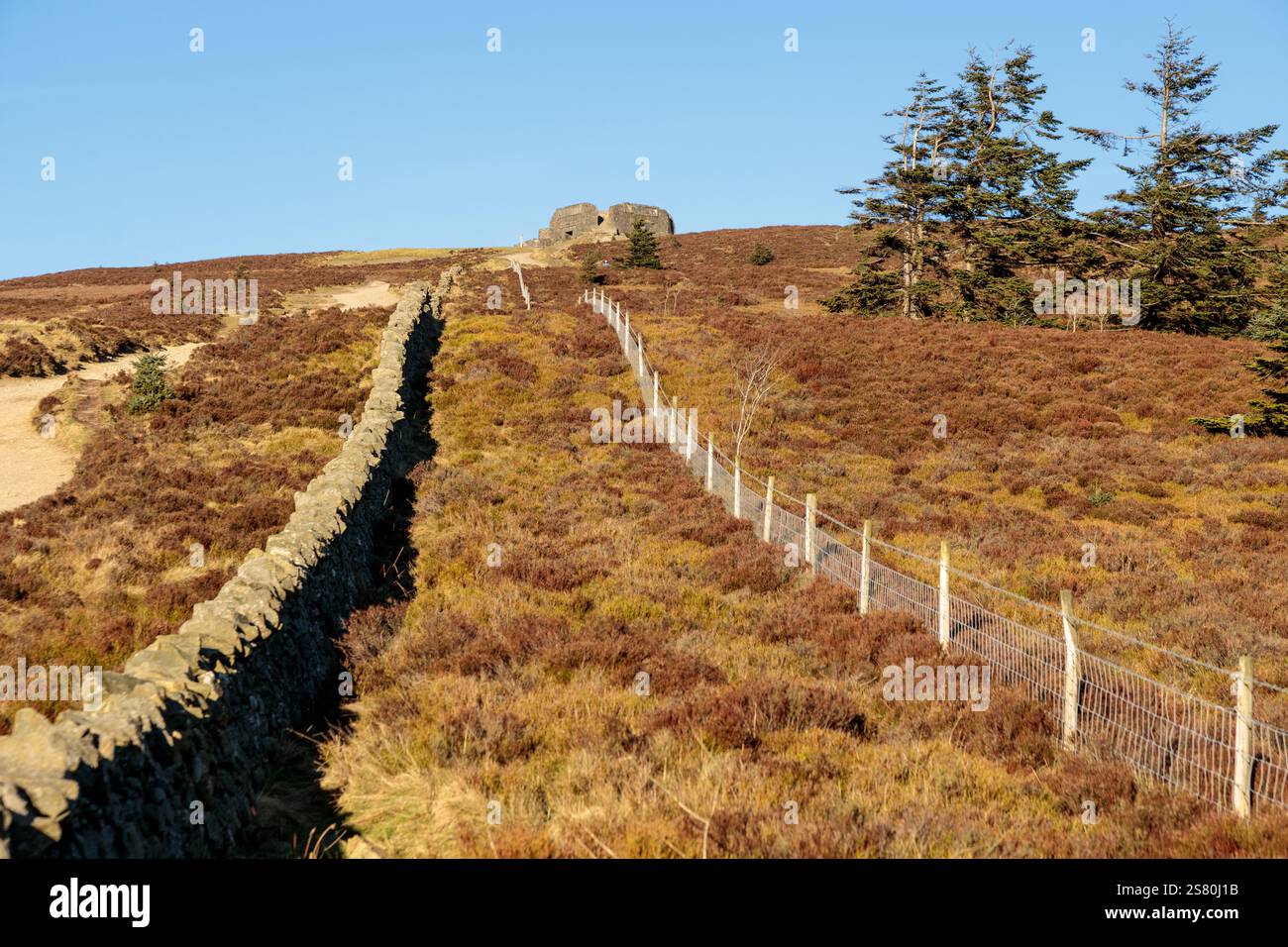 The Jubilee Tower on the summit of Moel Famau in the Clwydian Range ...