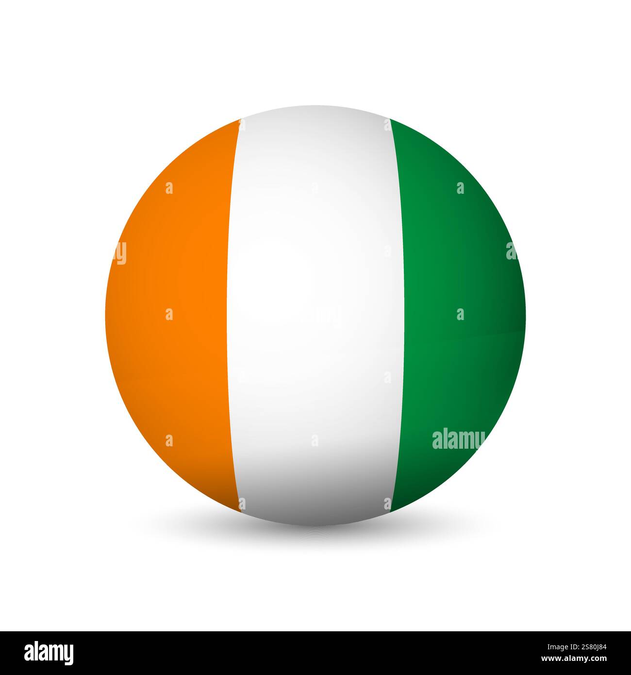 Cote d Ivoire flag - 3D sphere in colours of flag representing a ...