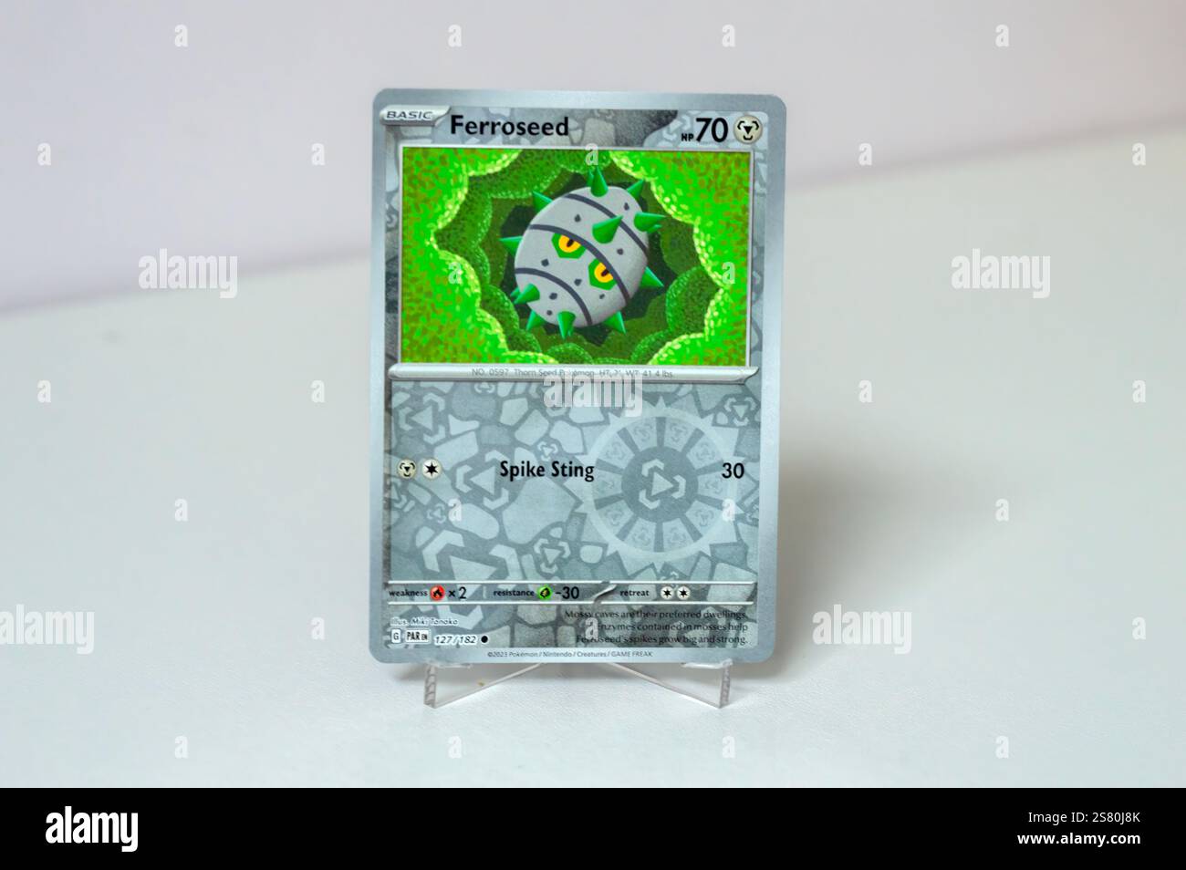 Close Up Pokemon Trading Card Ferroseed At Amsterdam The Netherlands 17 ...