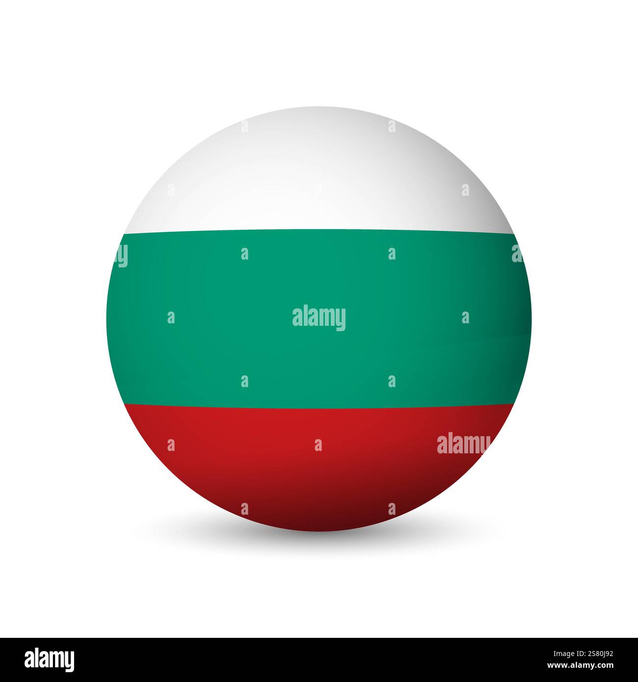 Bulgaria flag - 3D sphere in colours of flag representing a country cultural identity and ...