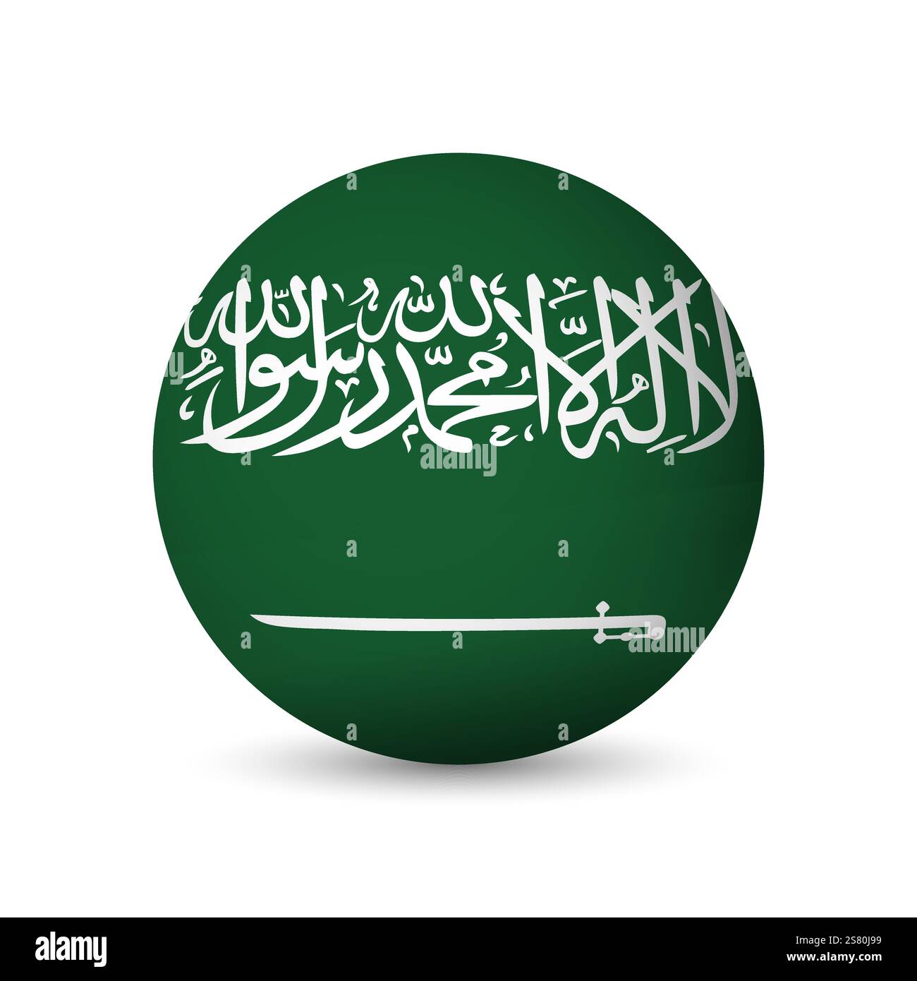 Saudi Arabia flag - 3D sphere in colours of flag representing a country ...