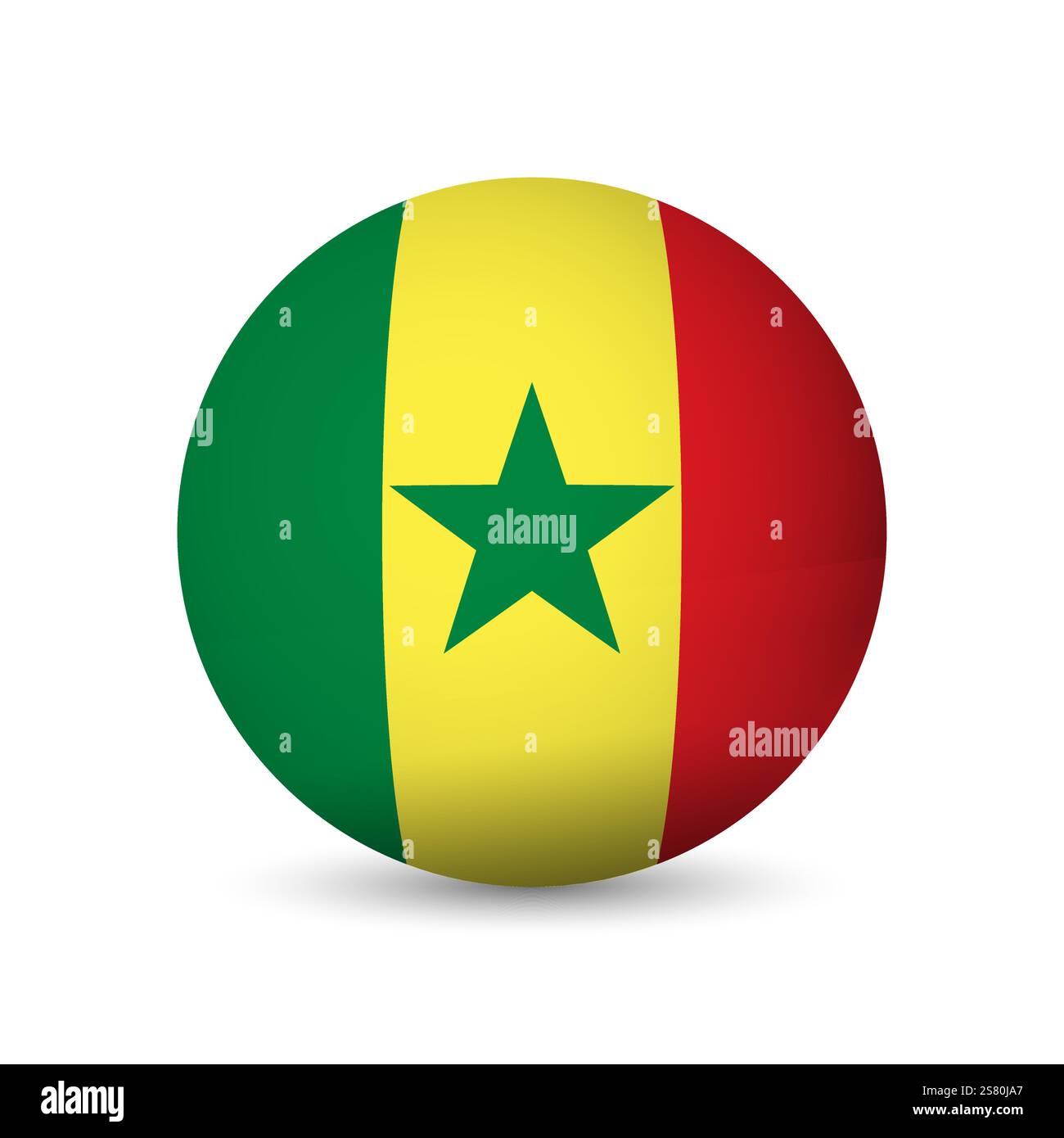Senegal flag - 3D sphere in colours of flag representing a country ...