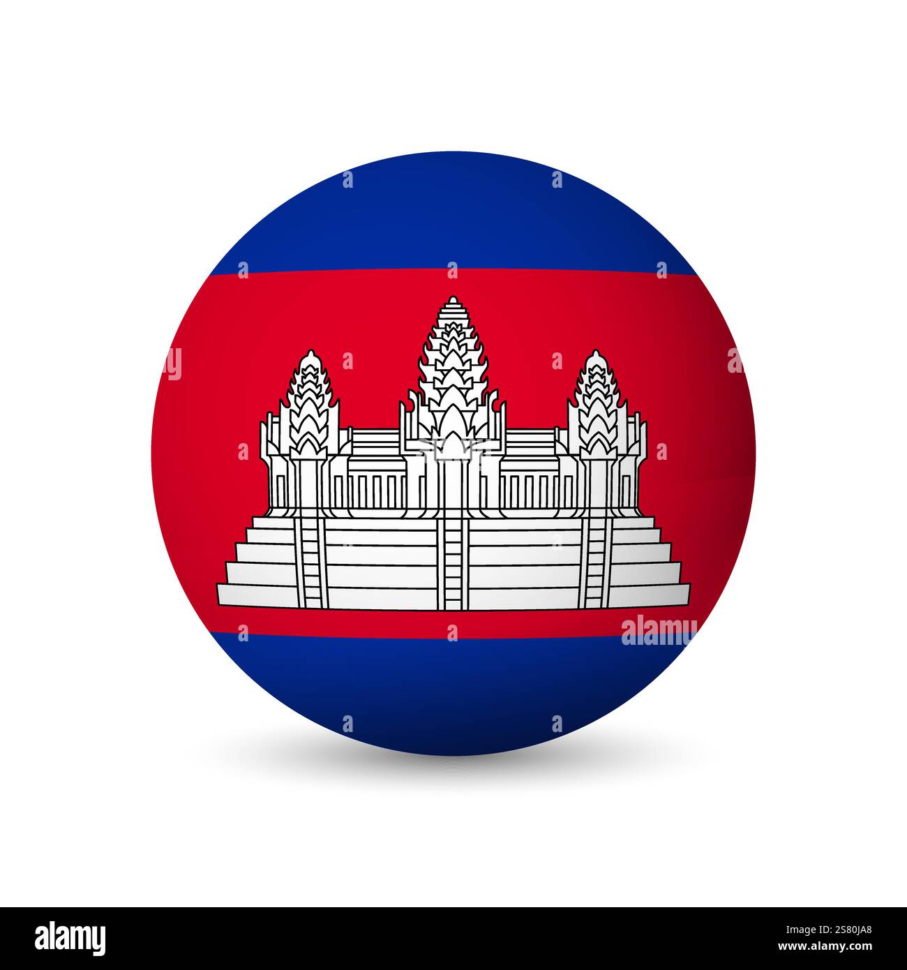 Cambodia flag - 3D sphere in colours of flag representing a country ...