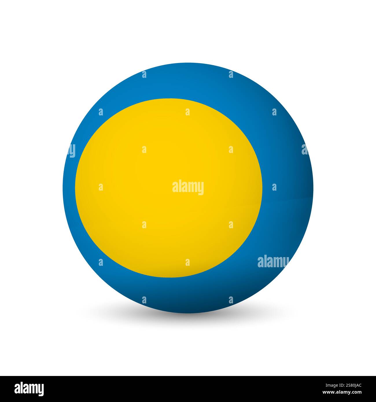 Palau flag - 3D sphere in colours of flag representing a country ...