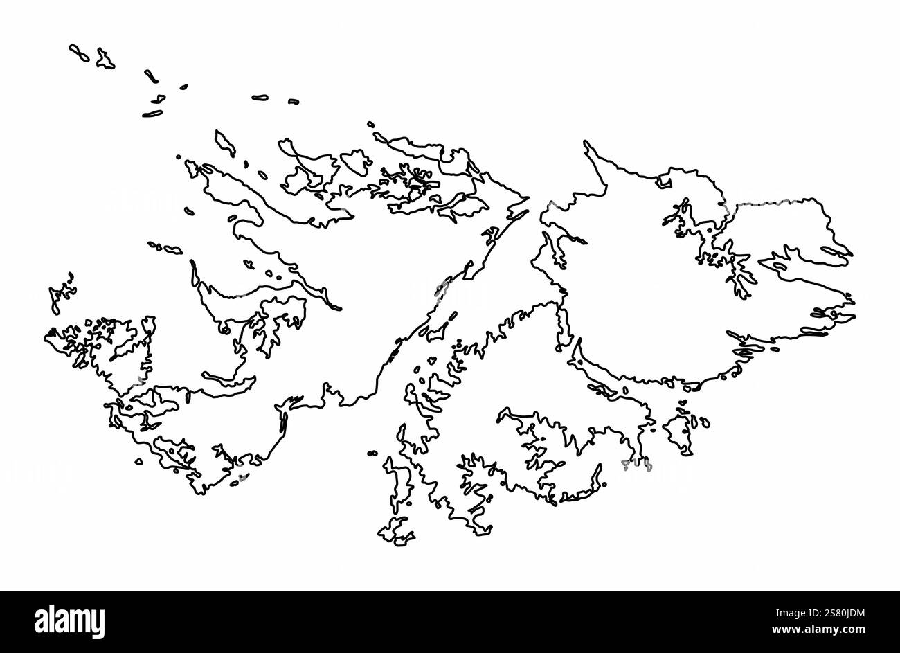 Falkland Islands outline map isolated on white background Stock Vector Image & Art - Alamy