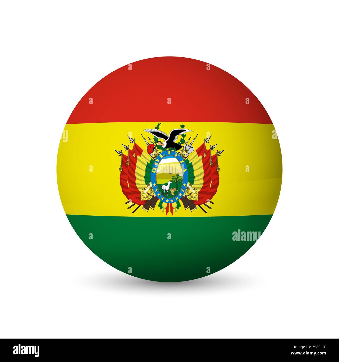 Bolivia flag - 3D sphere in colours of flag representing a country ...