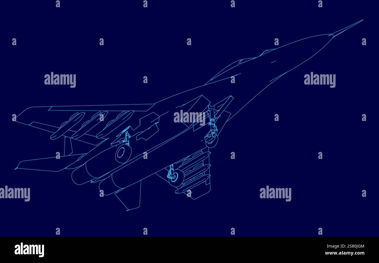 Blue airplane is shown in a computer generated image. The image is a ...