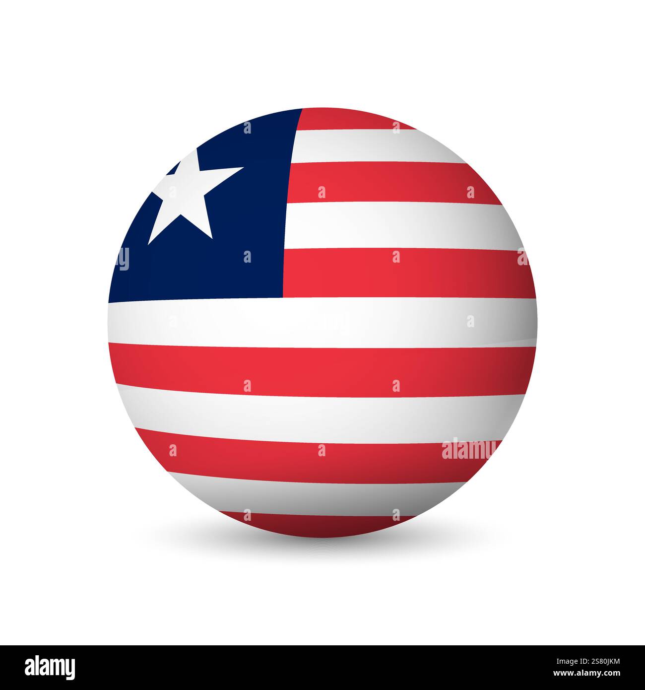 Liberia flag - 3D sphere in colours of flag representing a country ...