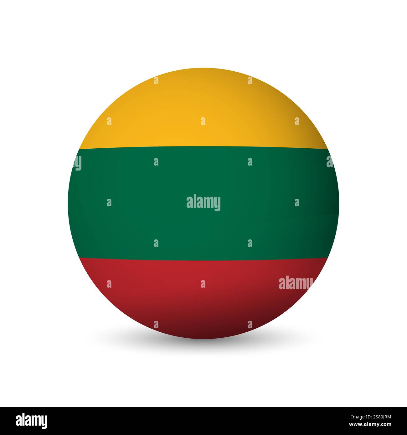Lithuania flag - 3D sphere in colours of flag representing a country ...