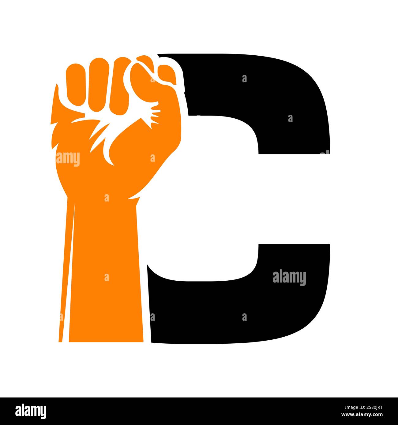 Initial Letter C Hand Logo Concept For Happy Labor Day For United ...