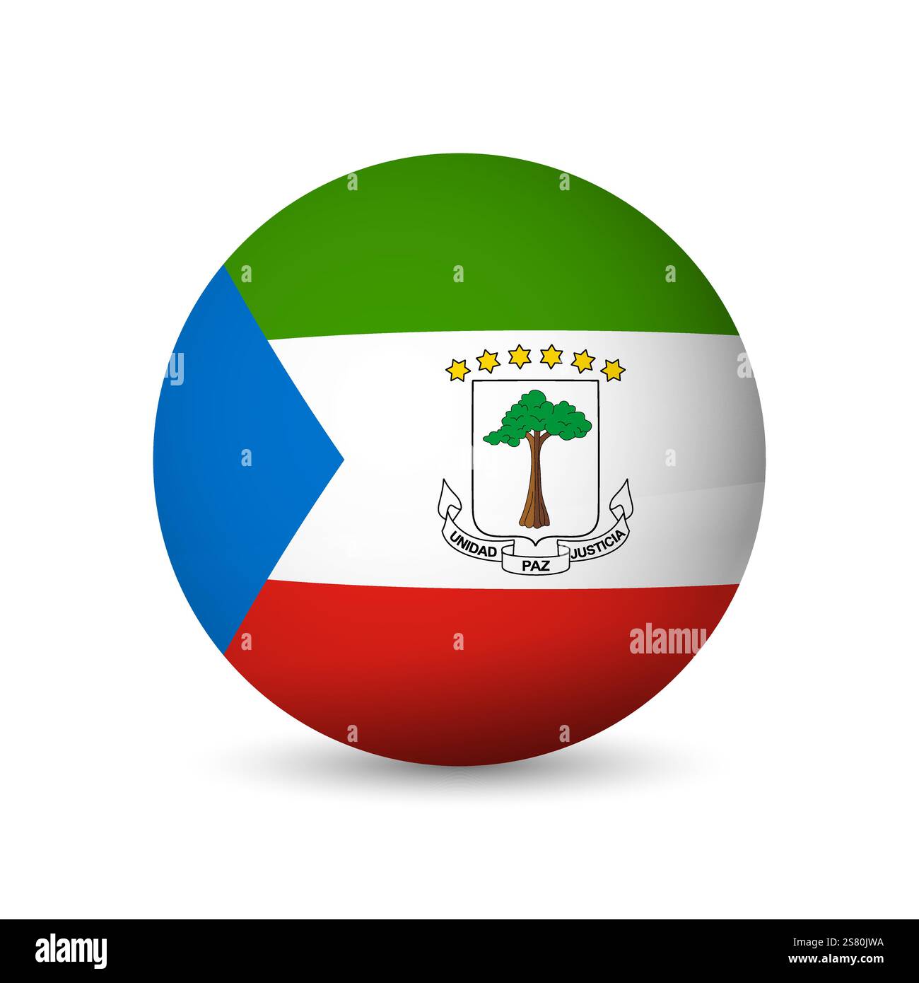 Equatorial Guinea flag - 3D sphere in colours of flag representing a ...