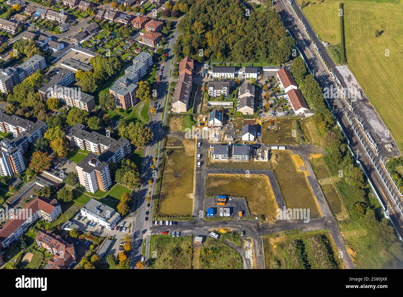Aerial view, Voerder Feld construction area residential quarter LIVE ...