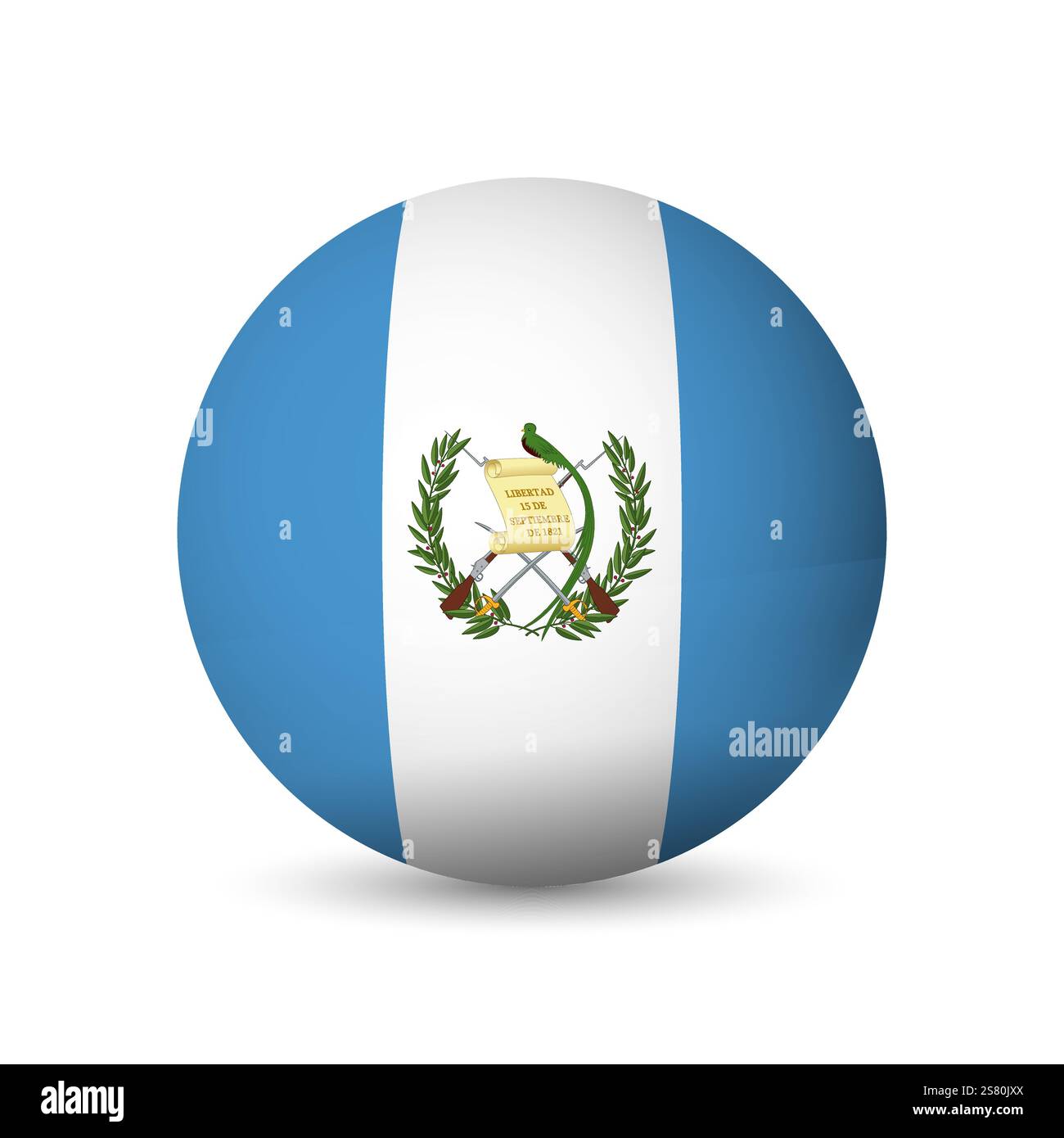 Guatemala flag - 3D sphere in colours of flag representing a country ...