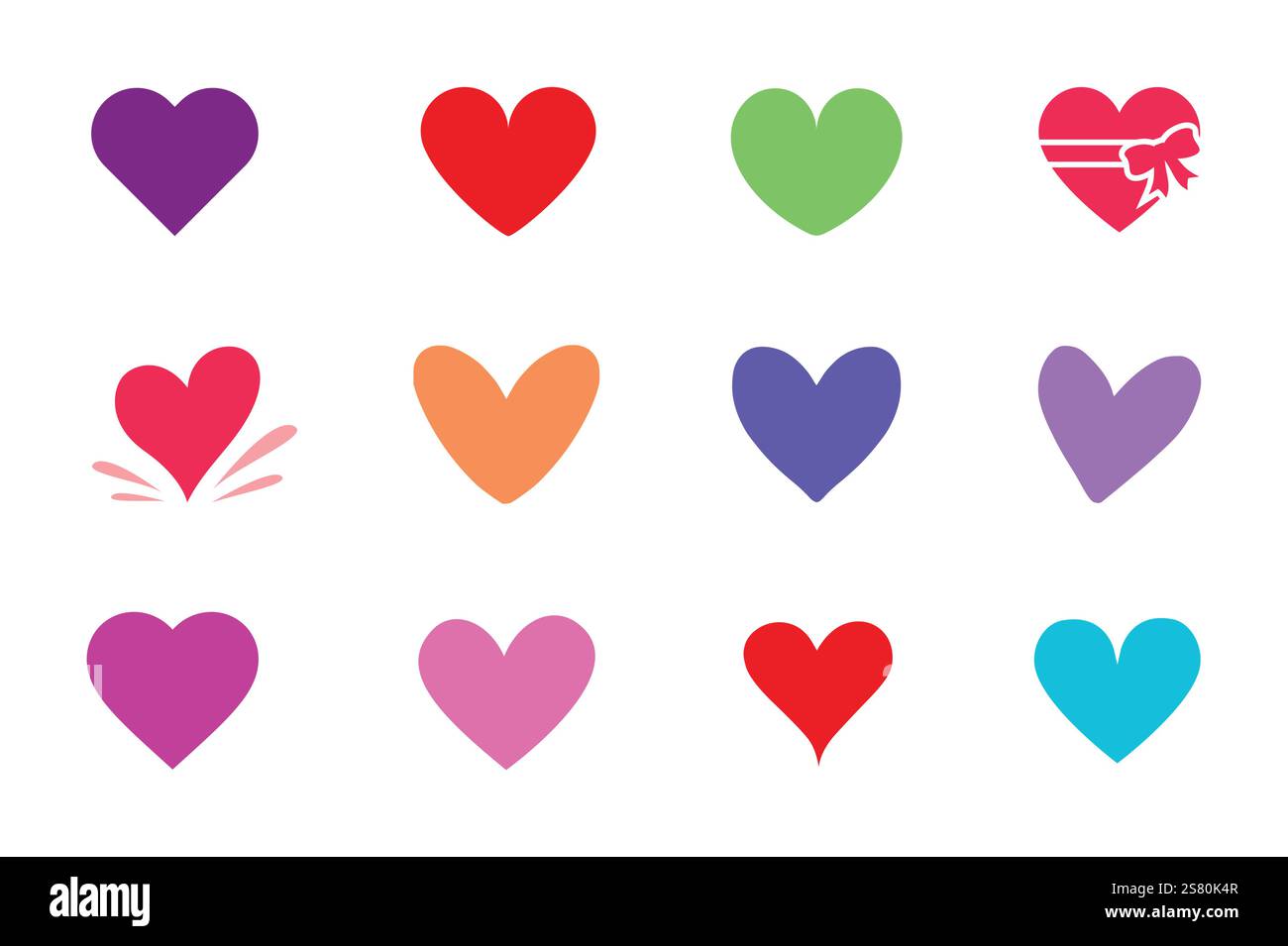 Set of Love heart icon white background vector file Stock Vector Image ...