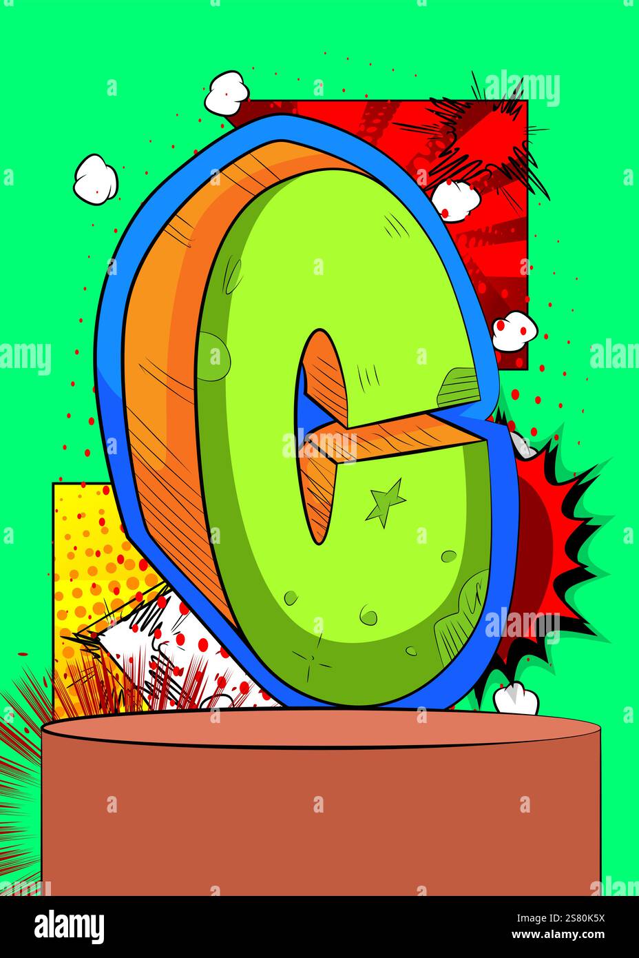 Comic Book Product podium stage for mockup presentation with Letter C ...