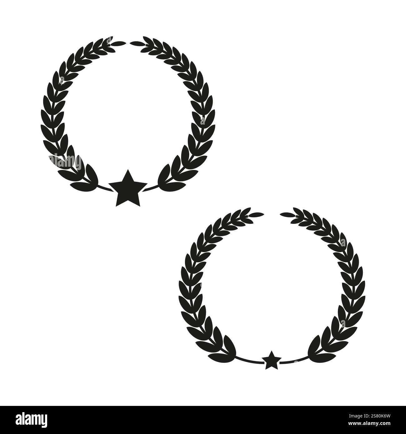 Laurel wreath. Star emblem. Honor graphic. Vector illustration Stock ...