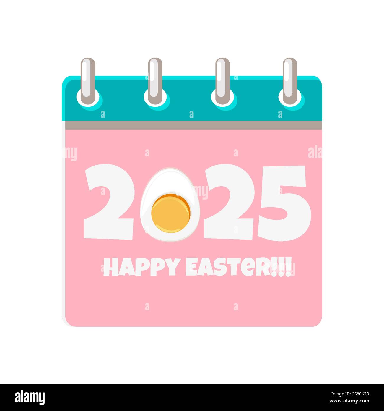 Calendar page for Easter Day with 2025 and half of the egg for your ...
