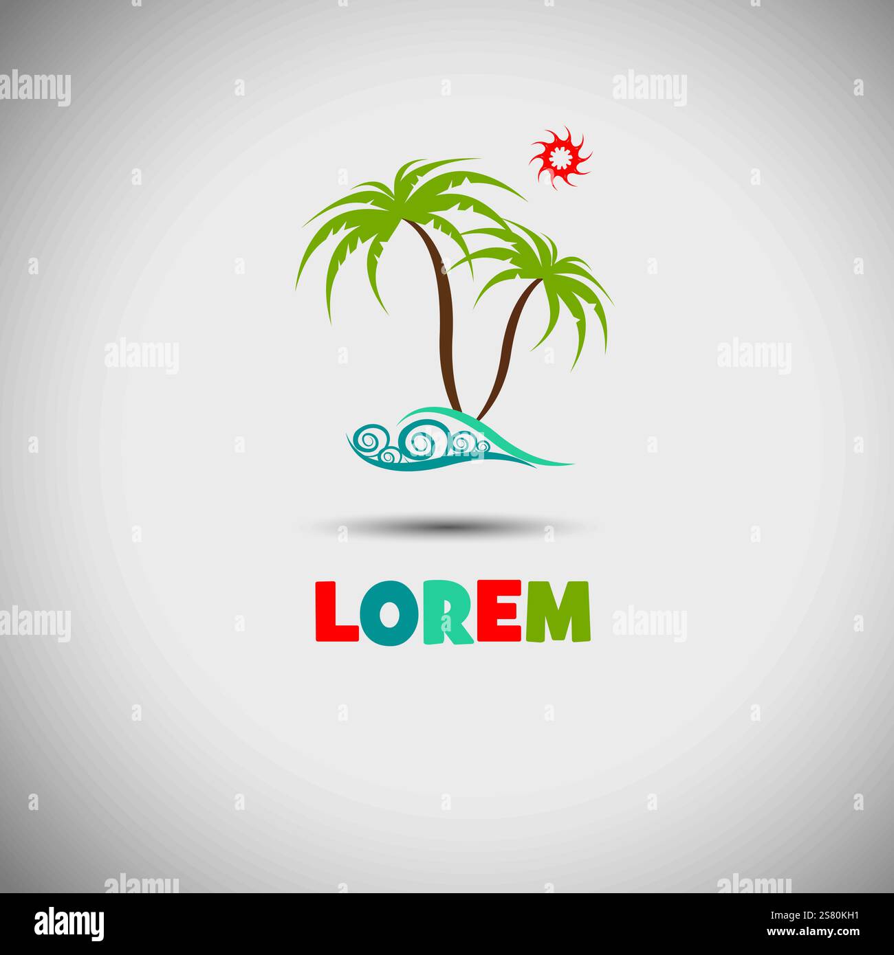 Palm tree logo hand drawn. Not AI, Vector illustration Stock Vector ...