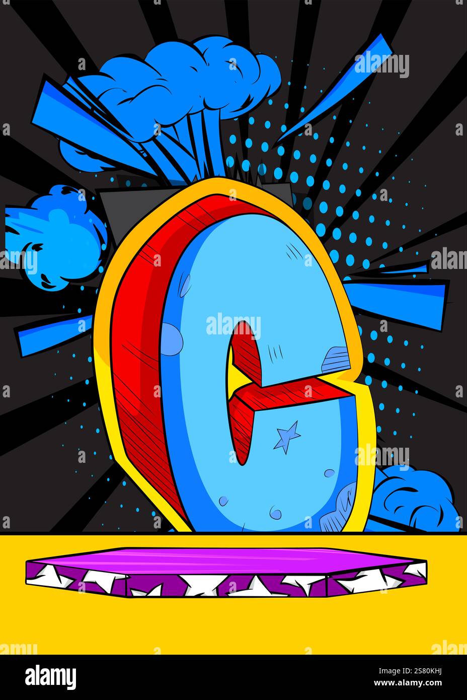 Comic Book Product podium stage for mockup presentation with Letter C ...