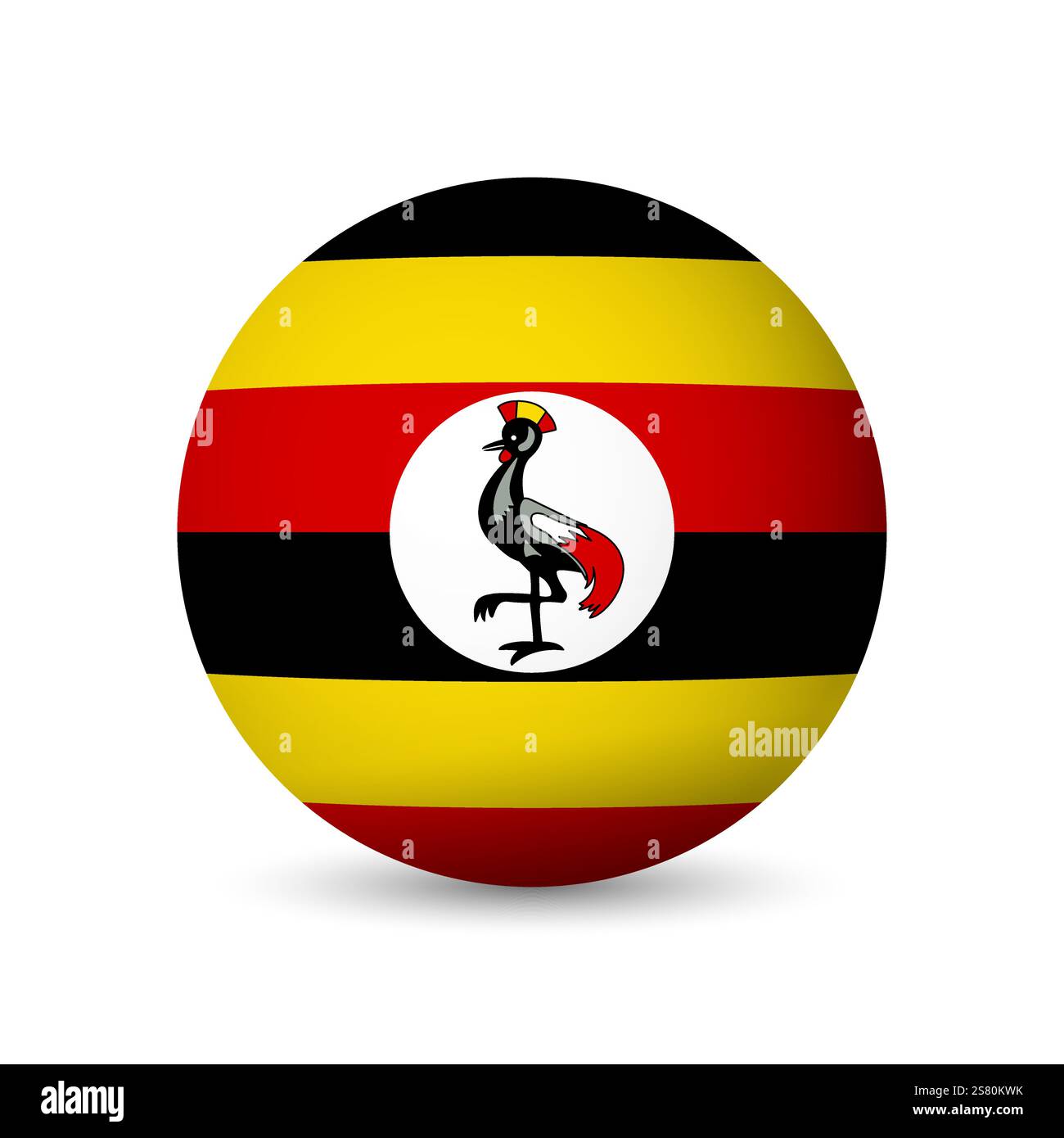 Uganda flag - 3D sphere in colours of flag representing a country ...