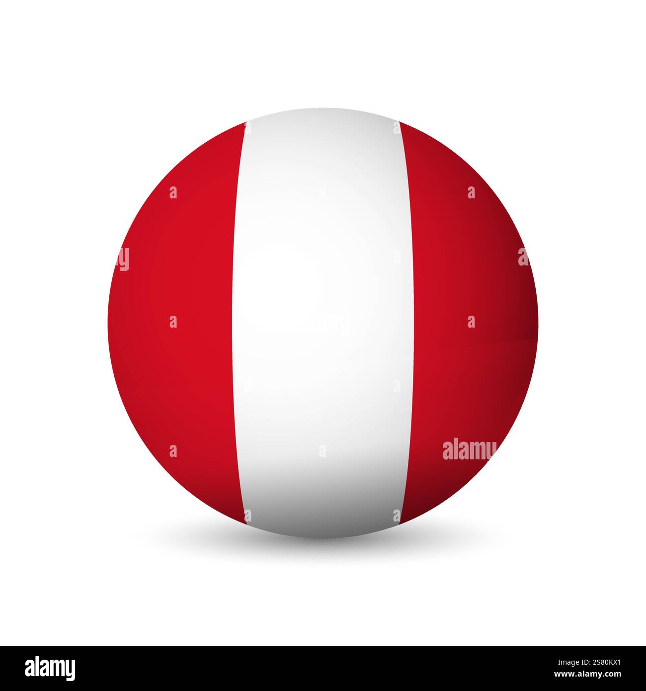 Peru flag - 3D sphere in colours of flag representing a country ...