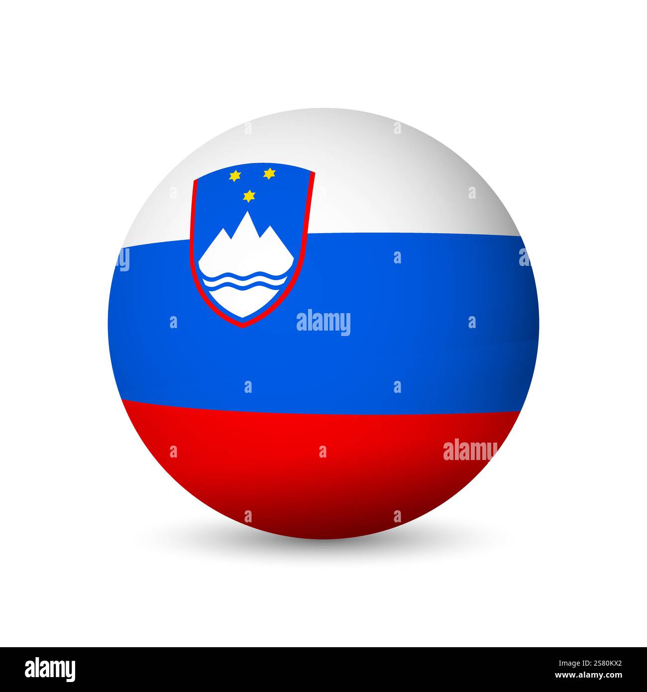 Slovenia flag - 3D sphere in colours of flag representing a country ...