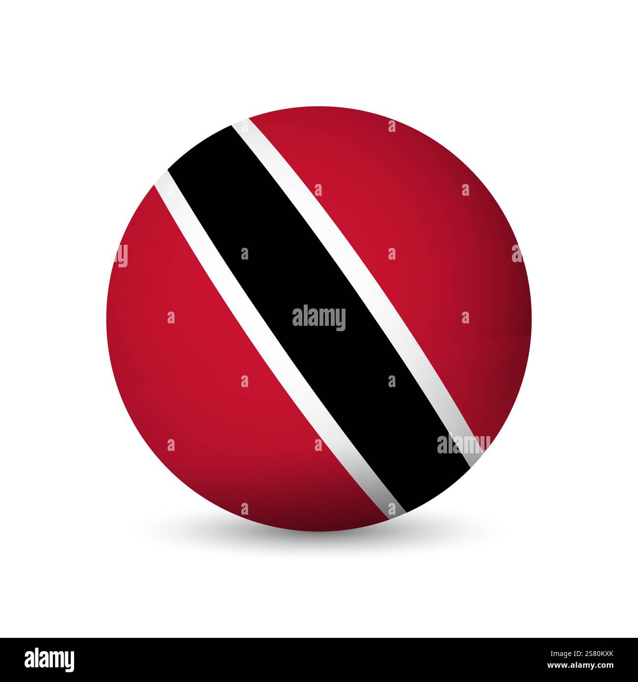 Trinidad and Tobago flag - 3D sphere in colours of flag representing a ...
