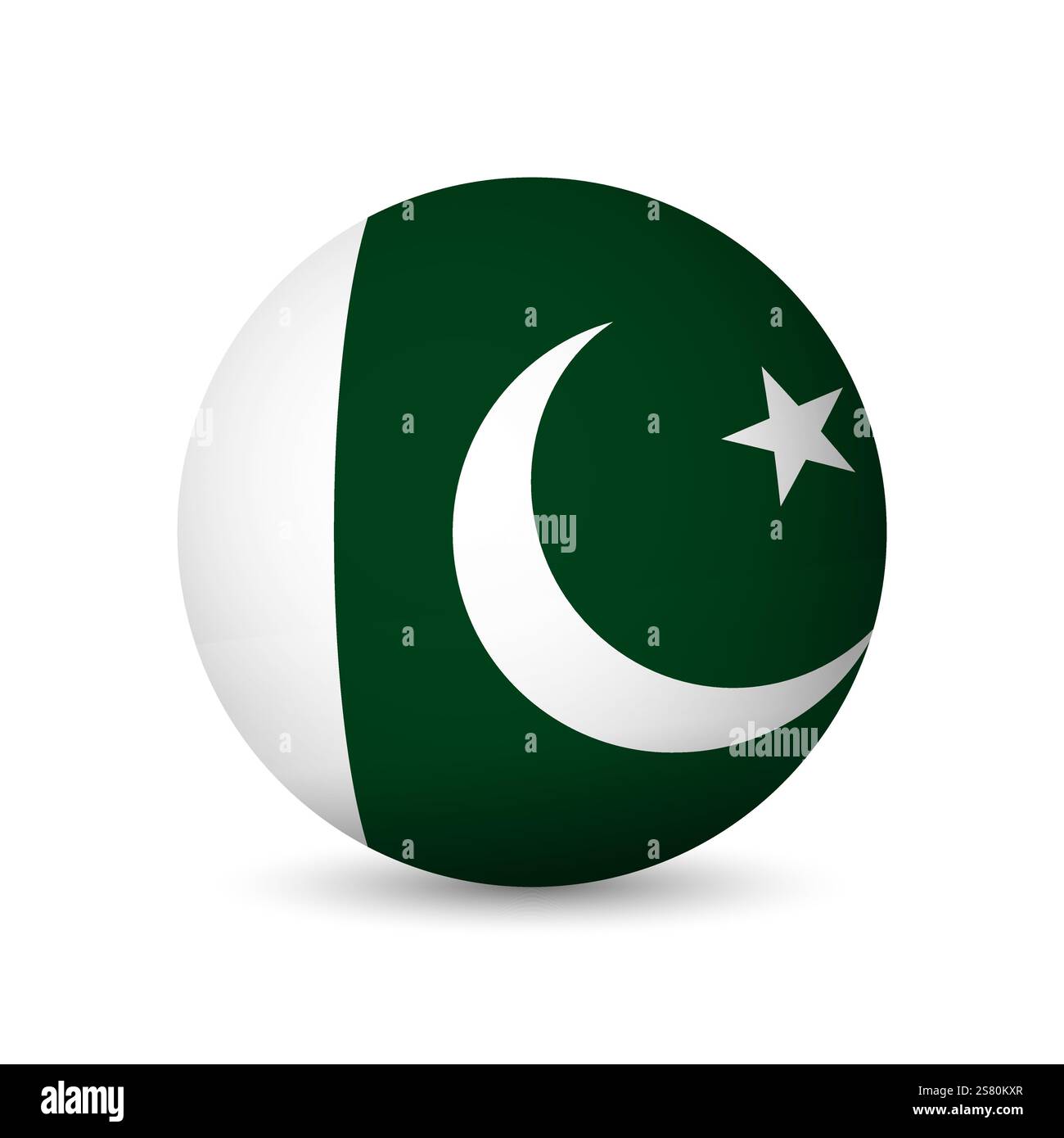 Pakistan flag - 3D sphere in colours of flag representing a country ...
