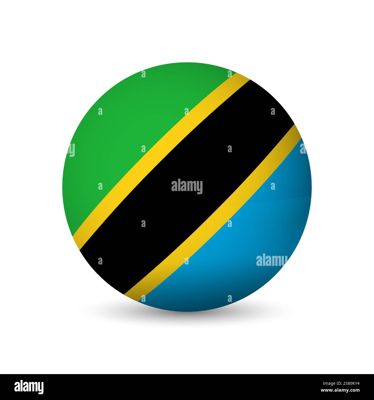 Tanzania flag - 3D sphere in colours of flag representing a country ...