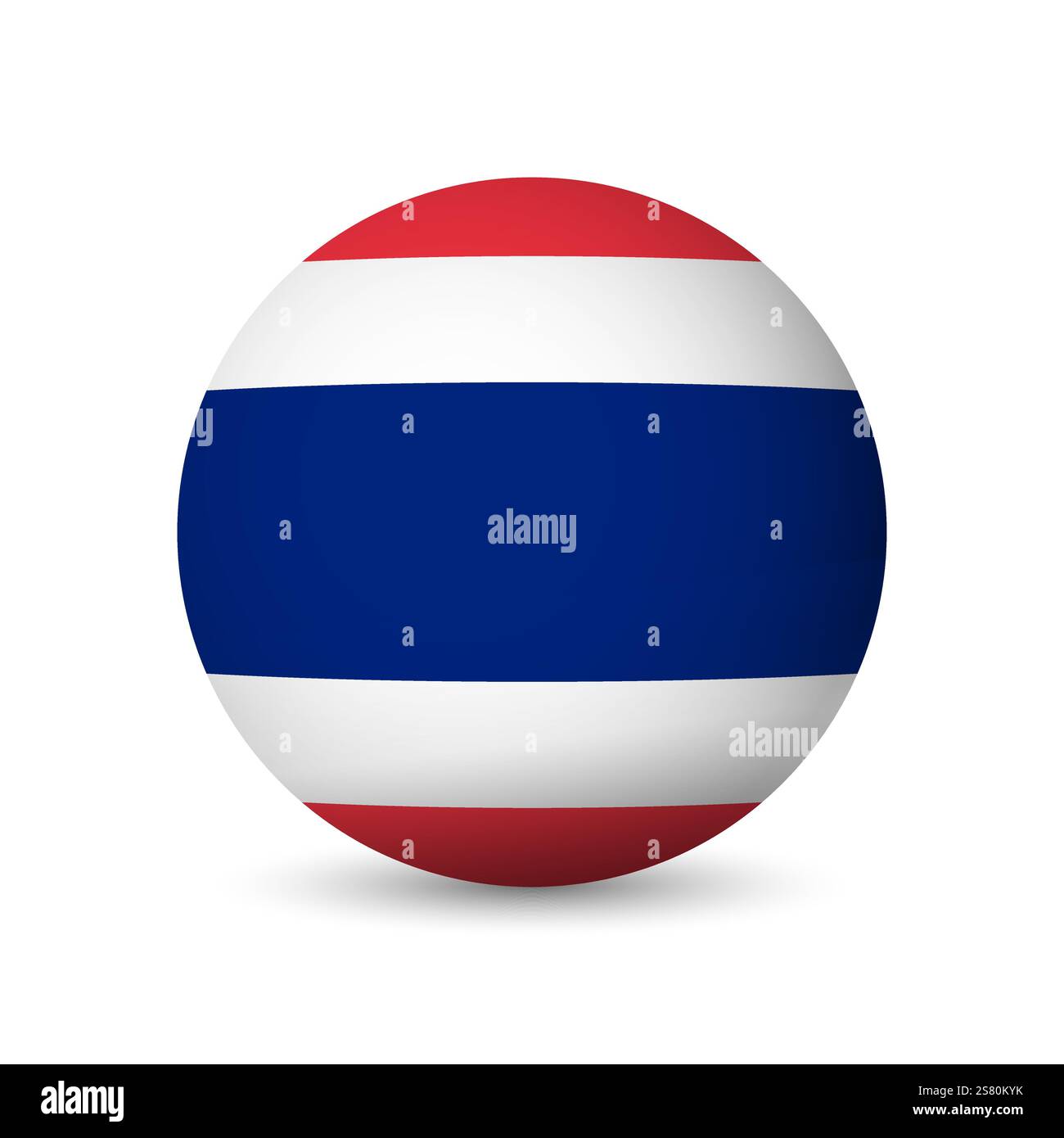 Thailand flag - 3D sphere in colours of flag representing a country ...