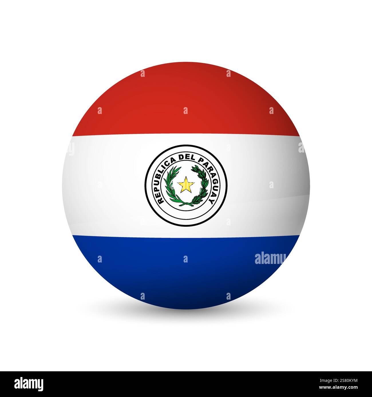 Paraguay flag - 3D sphere in colours of flag representing a country ...