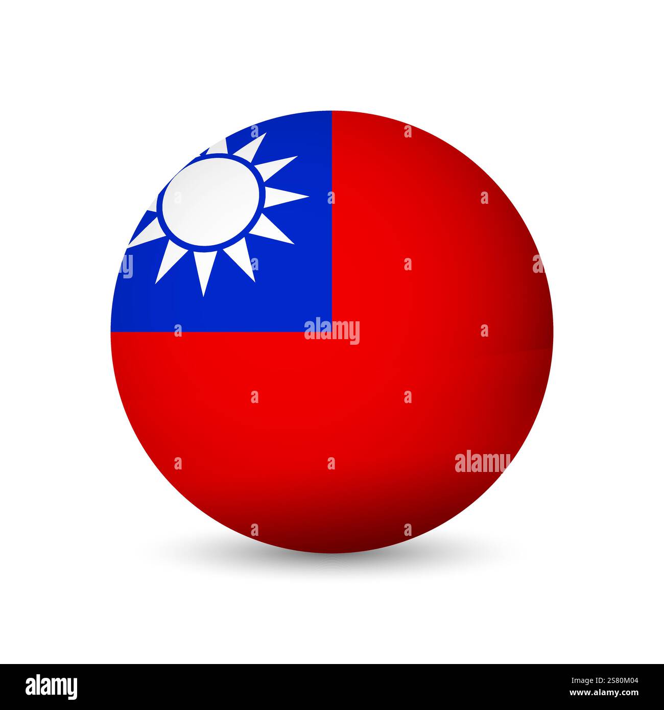 Taiwan flag - 3D sphere in colours of flag representing a country ...