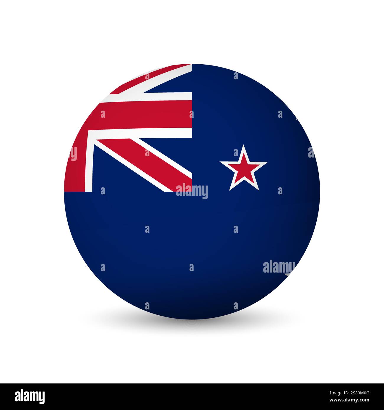 New Zealand flag - 3D sphere in colours of flag representing a country ...