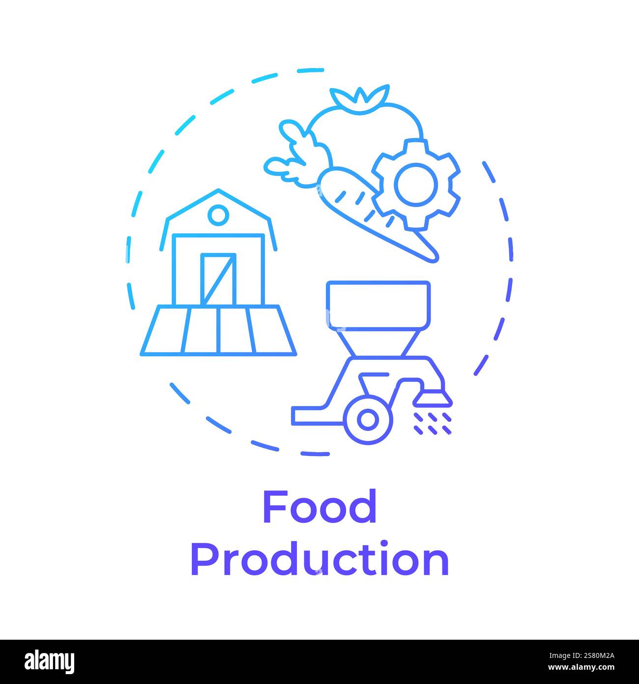 Food production blue gradient concept icon Stock Vector Image & Art - Alamy