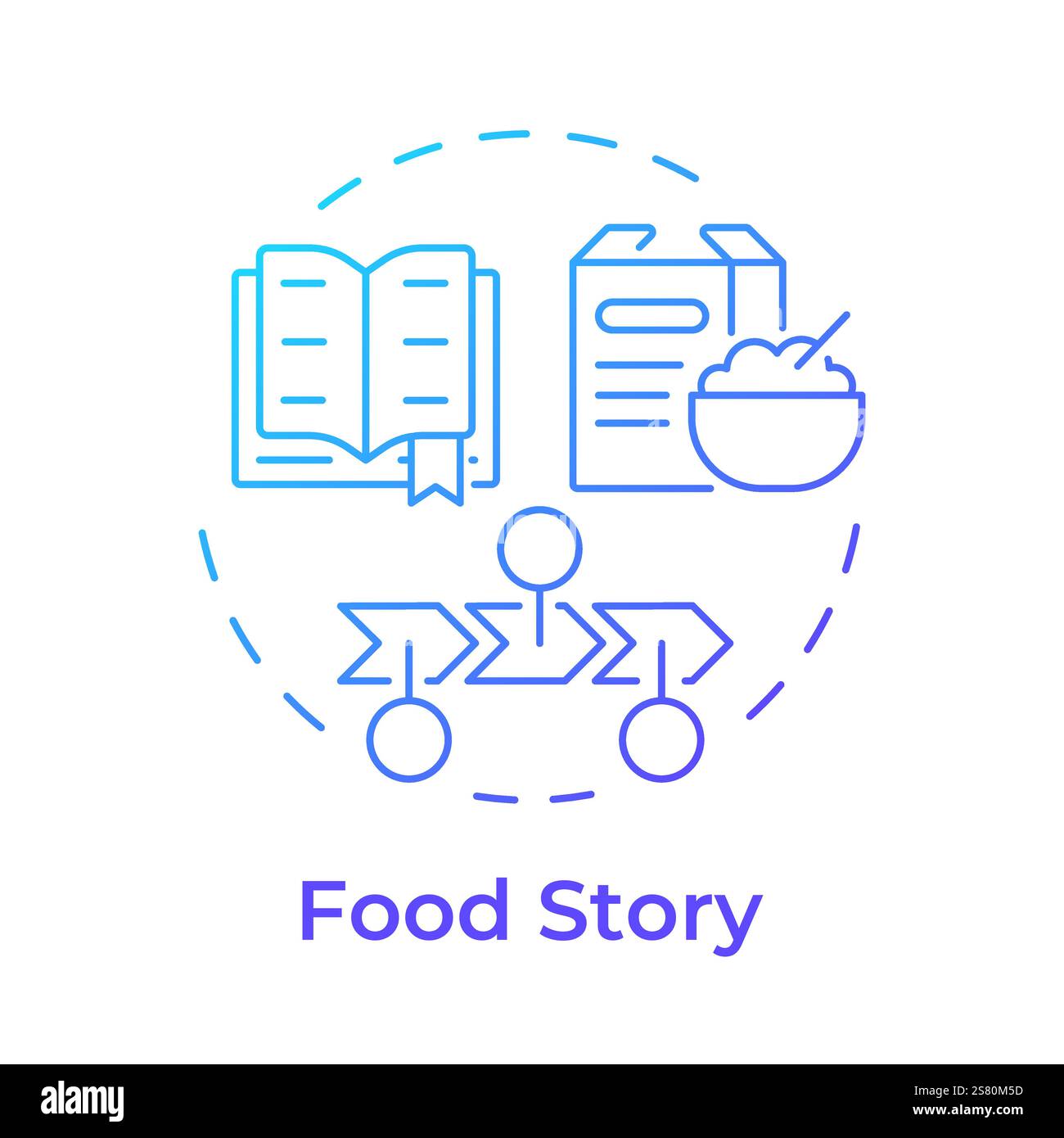 Food story blue gradient concept icon Stock Vector Image & Art - Alamy