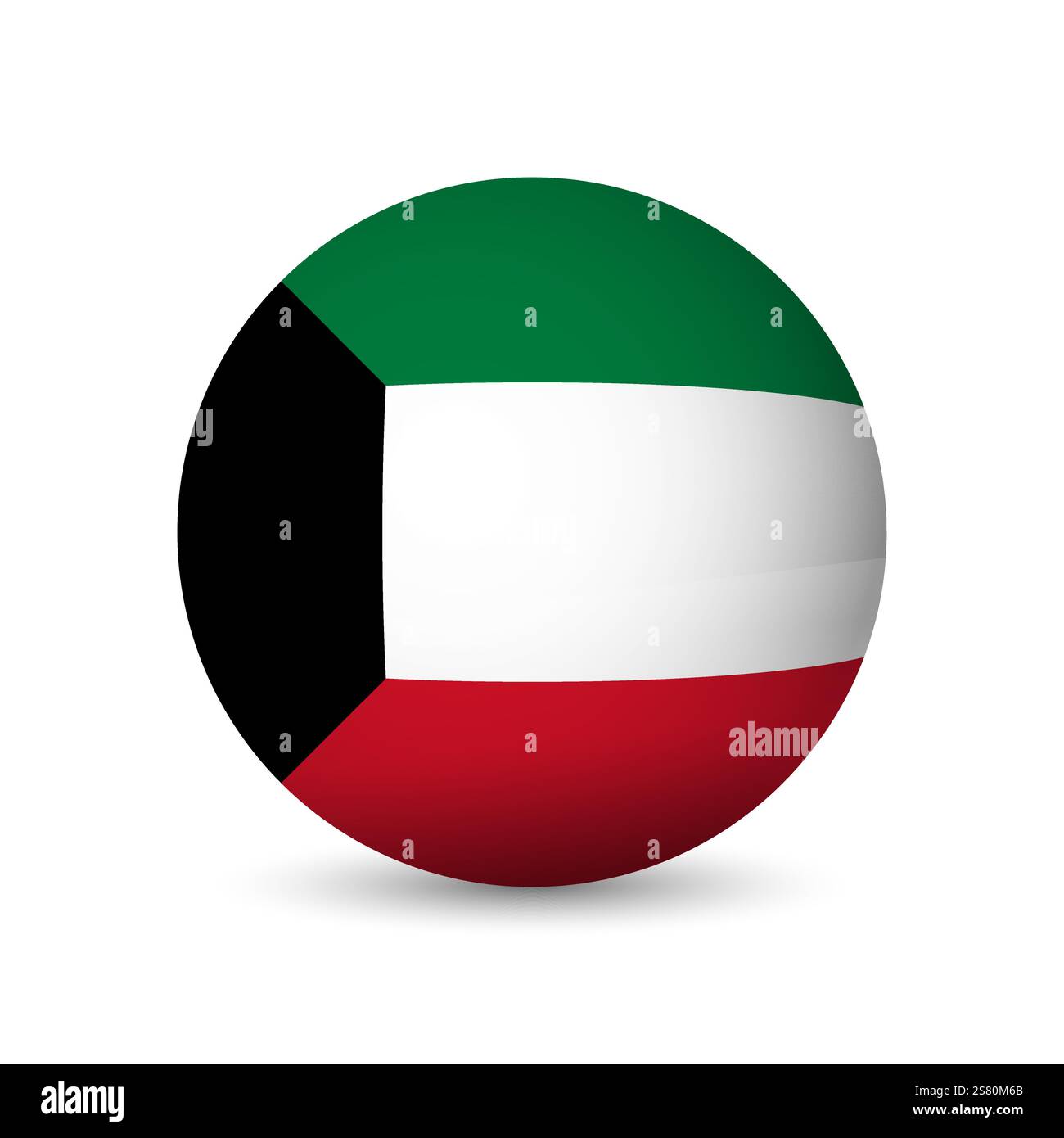 Kuwait flag - 3D sphere in colours of flag representing a country ...