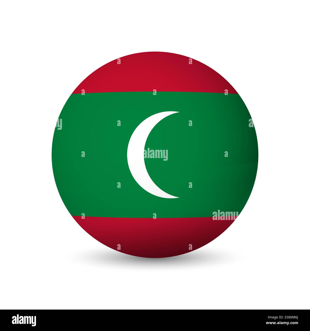Maldives flag - 3D sphere in colours of flag representing a country ...