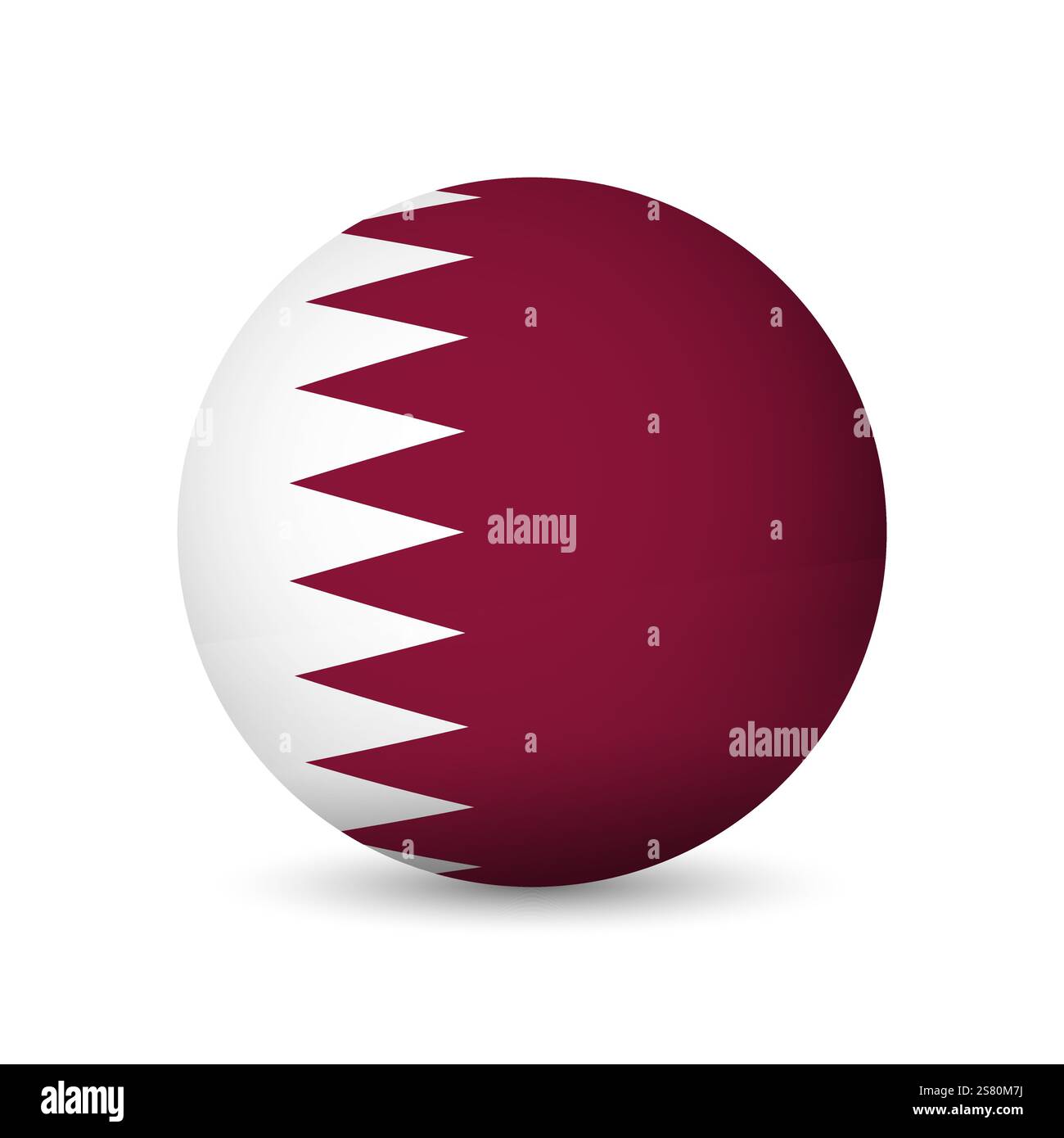 Qatar flag - 3D sphere in colours of flag representing a country ...